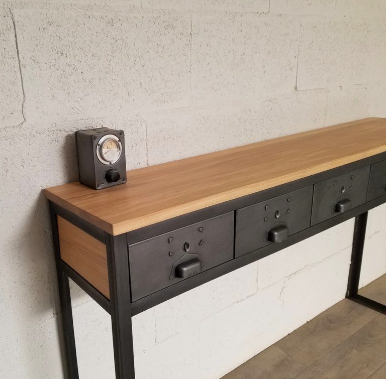 Console style industriel à 5 tiroirs - Ref: Houston5 - Heure Création