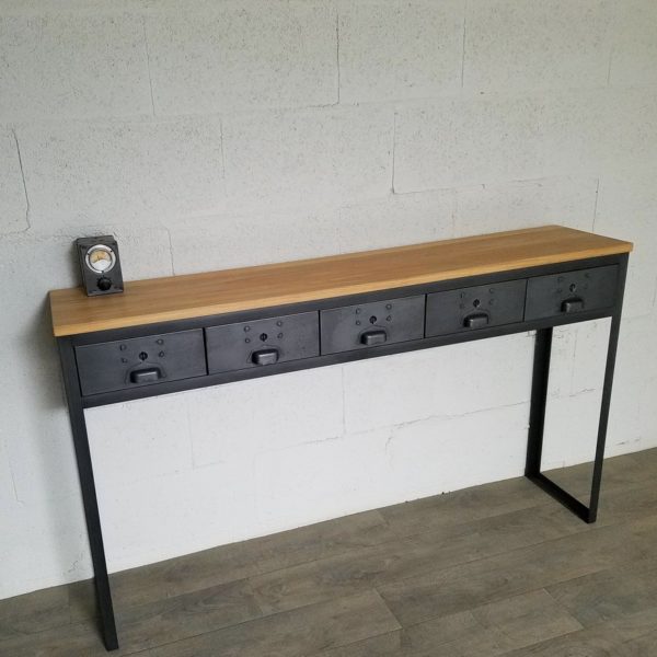 Console style industriel à 5 tiroirs - REF: Houston5 - Heure Création